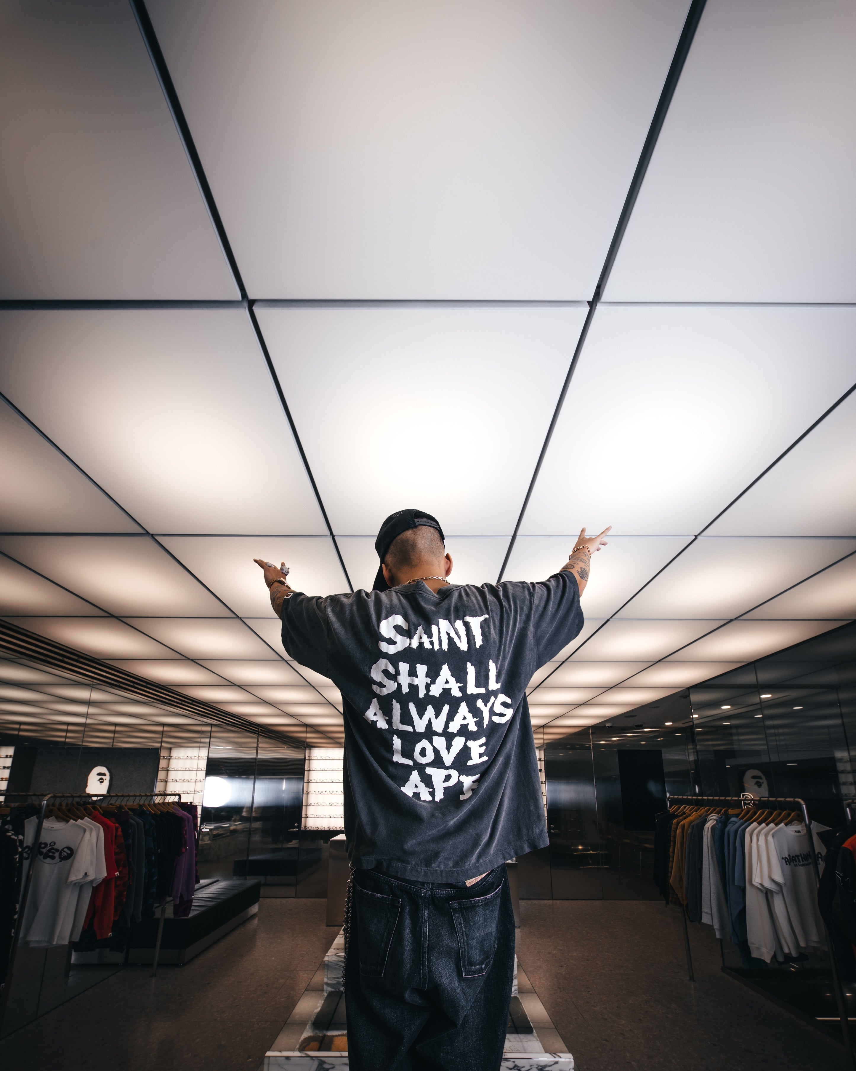 [SAINT Mxxxxxx]BAPE_SS T-SHIRT/ALWAYS LOVE/BLACK(SM-MK8-0000-C49) – R&Co.