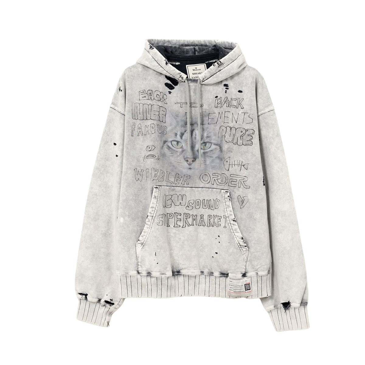 [MAISON MIHARA YASUHIRO]Distressed Hoodie/GRAY(A13HD551) – R&Co.