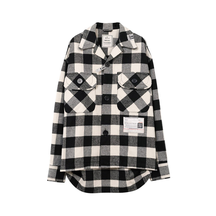 [MAISON MIHARA YASUHIRO]Amateur Sewn Like Check Shirt/WHITE(A15SH086 ...
