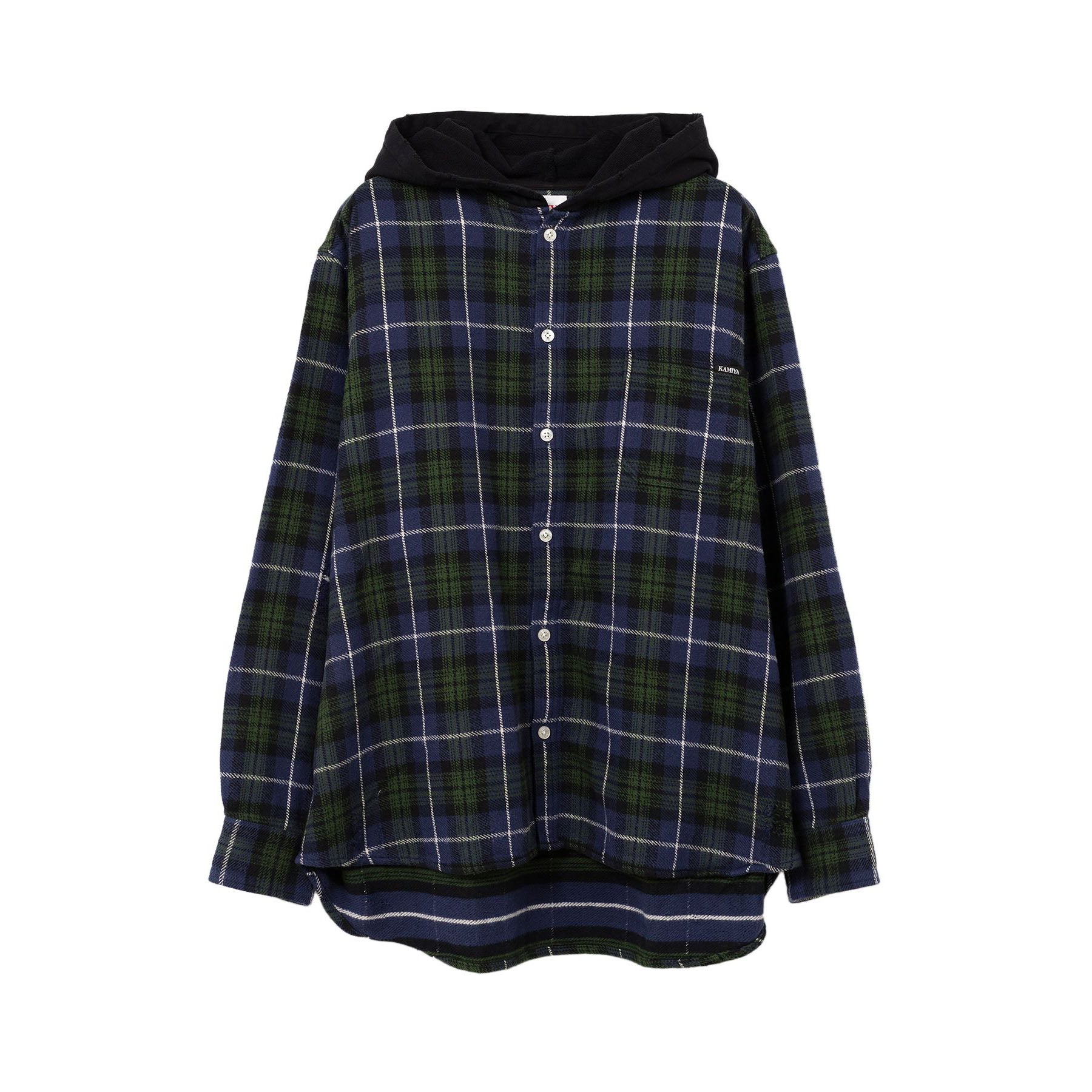[KAMIYA]Hooded Check Shirt/BLACK(G13SH041) – R&Co.