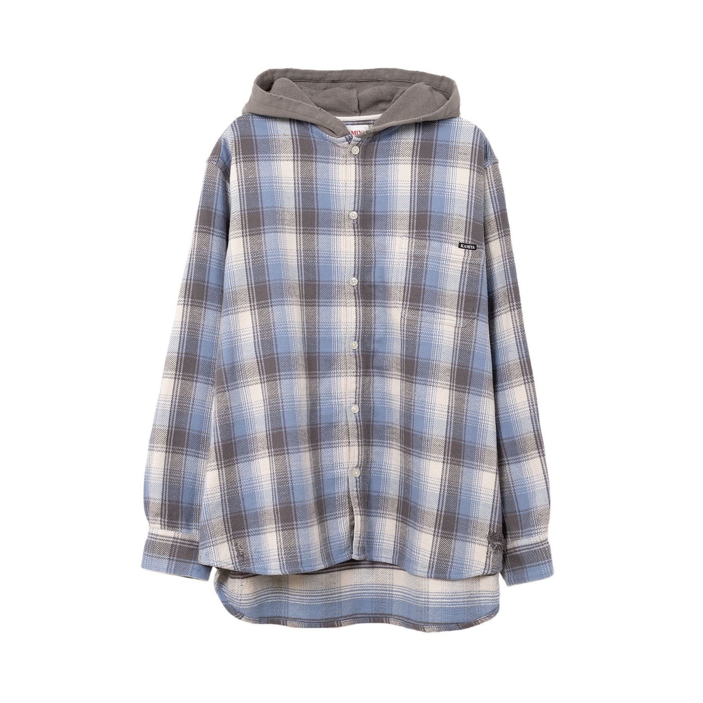 [KAMIYA]Hooded Check Shirt/BLUE(G13SH041) – R&Co.