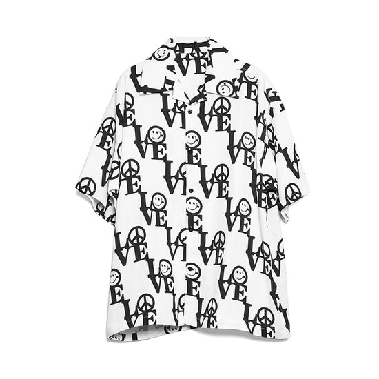 [STUD MUFFIN]LOVE OPEN COLLAR SHIRT/WHITE(314-01136) – R&Co.