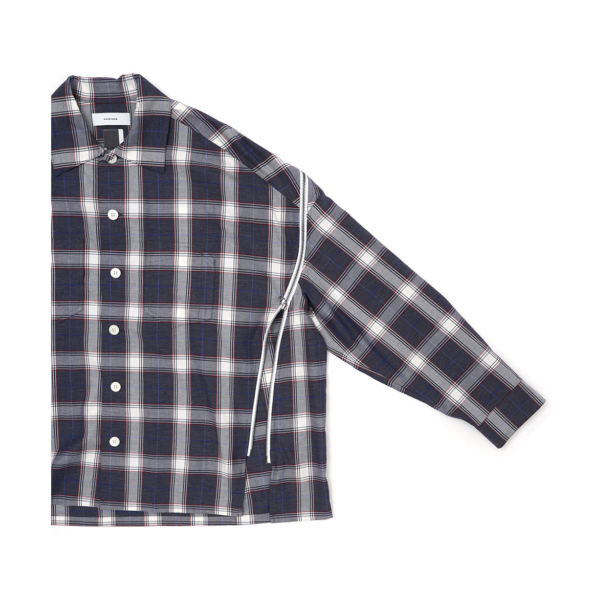 [FACETASM]ZIPPED CHECK SHIRT/BLUE/WHITE(ABH-SH-M02) – R&Co.